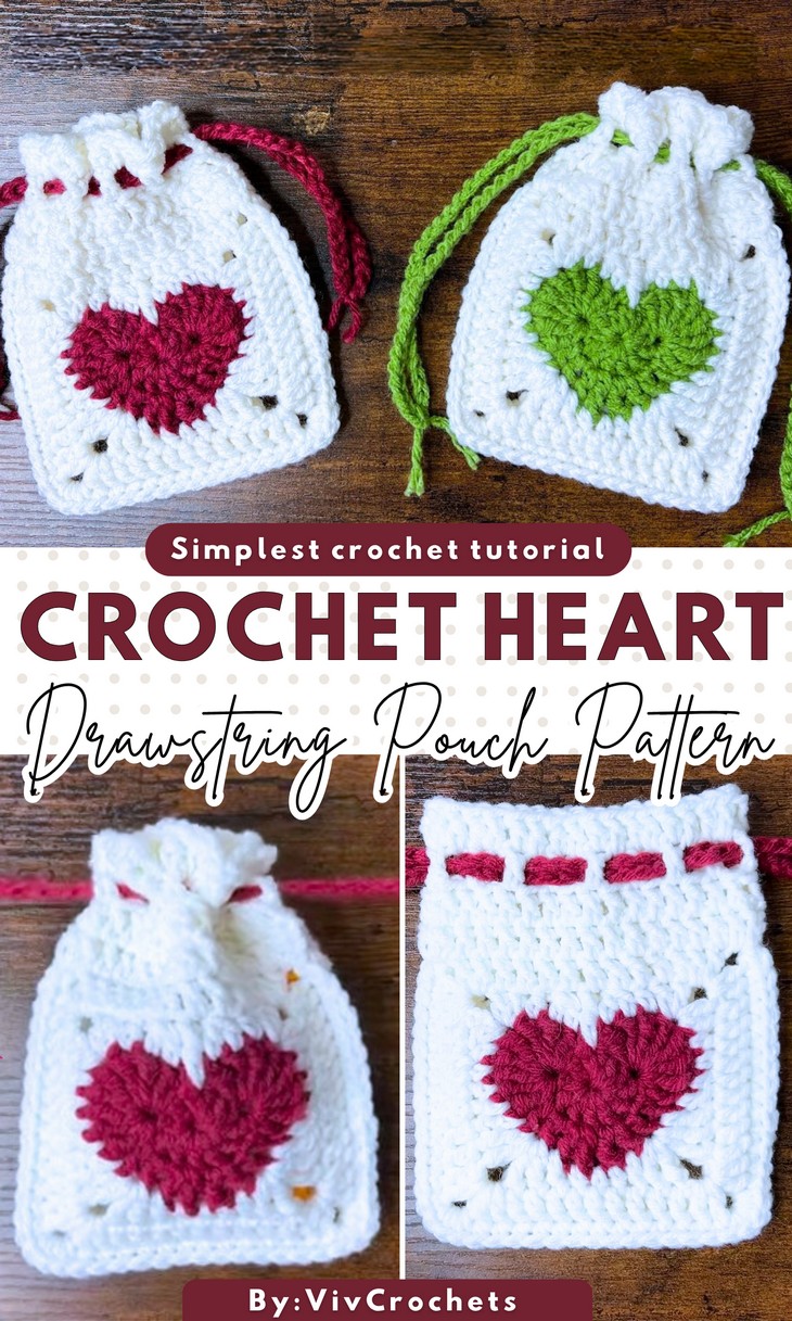 13 Free Crochet Cute Drawstring Pouch Patterns for Gifting – My Crafty ...