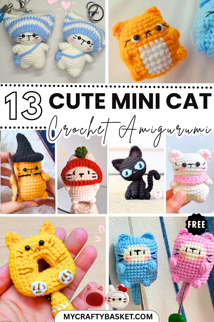 13 Free Crochet Mini Cat Amigurumi Patterns (Make Quick Gifts) – My ...