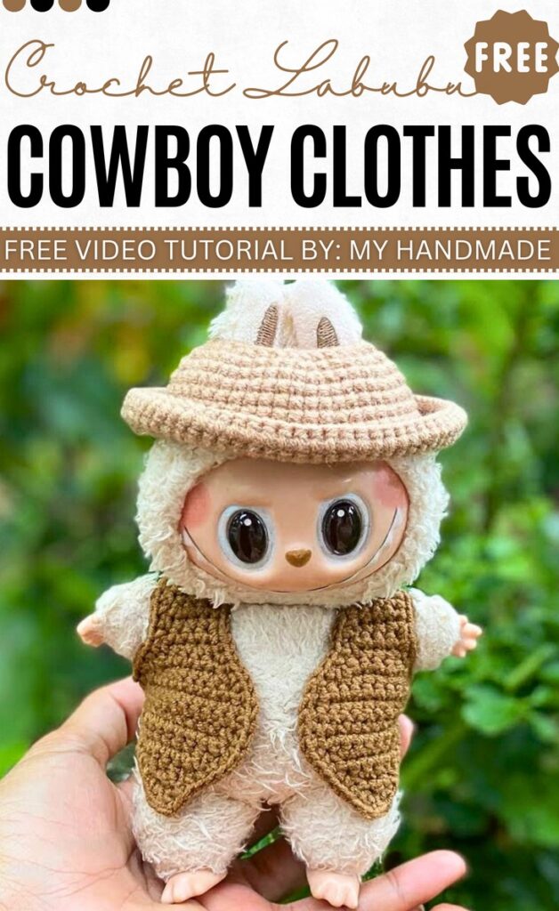 How to Crochet Labubu Cowboy Dress - Labubu Sheriff Waistcoat