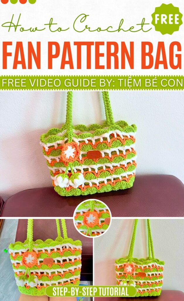 How to Crochet Shell Stitch Autumn Bag - Aka Fan Stitch Tote Bag