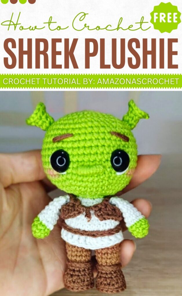 How to Crochet Mini Shrek Amigurumi Doll for Halloween – My Crafty Basket