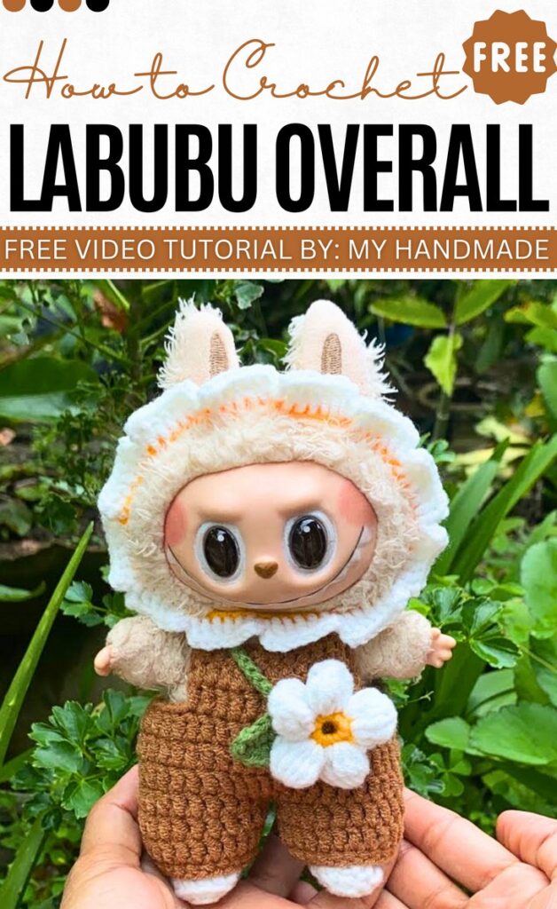 How to Crochet Labubu Accessories (Overalls + Daisy Pouch)