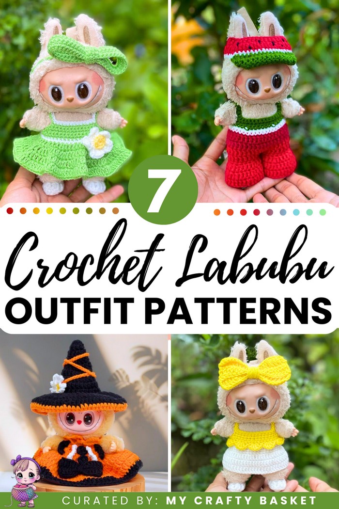 7 Free Crochet Labubu Outfit Patterns (Dress Sets & Accessories)