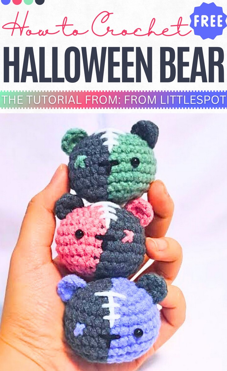 How to Crochet Zombie Bear Head Keychains for Halloween