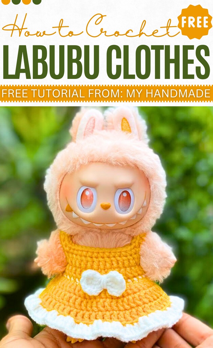 How to Crochet Basic Labubu Girl Dress with Bow for Beginners