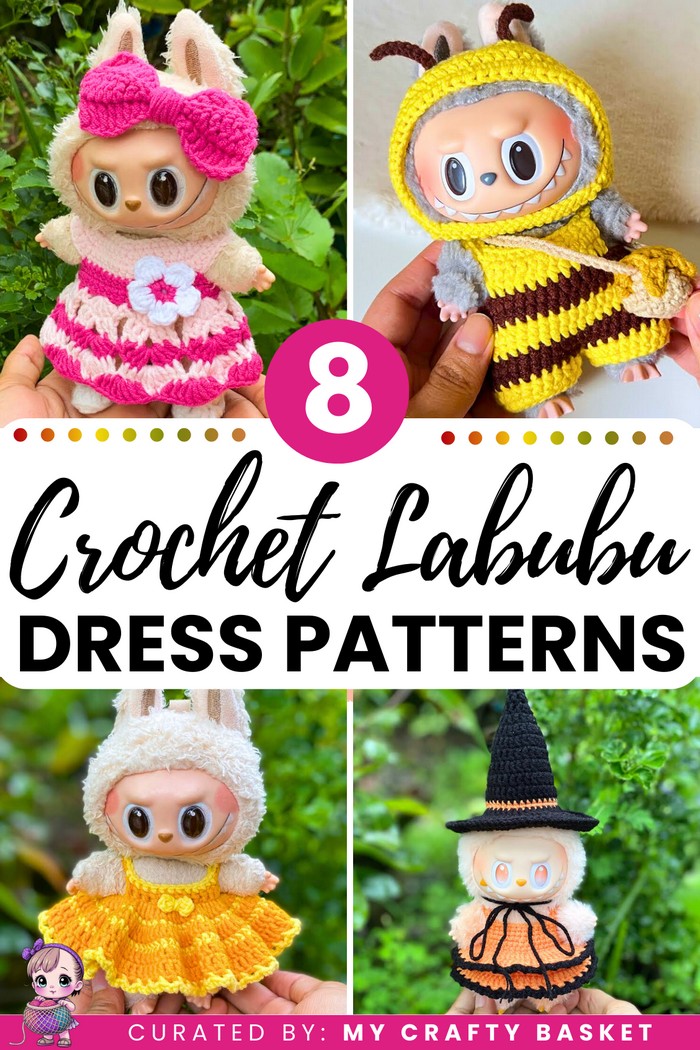 8 Free Crochet Labubu Dress Patterns (Outfit & Accessory Sets)