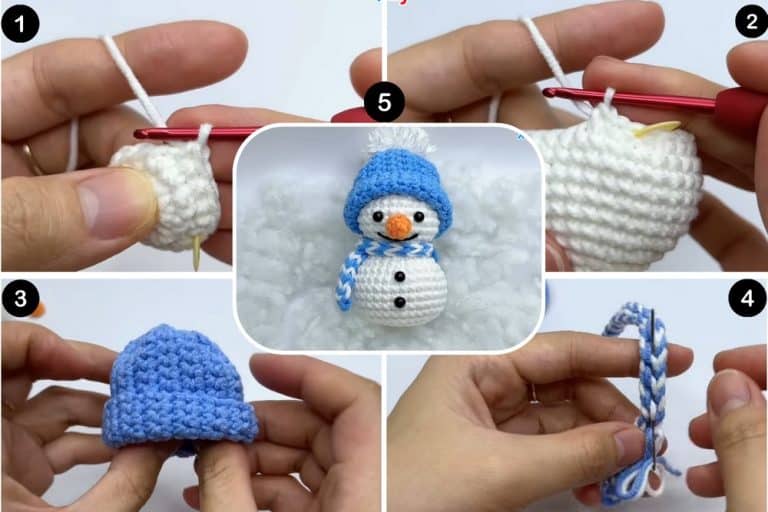 How to Crochet Winter Snowman Amigurumi with Scarf & Hat – My Crafty Basket