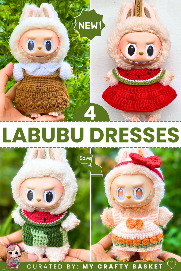 How to Crochet 4 Labubu Dresses for Beginners – My Crafty Basket