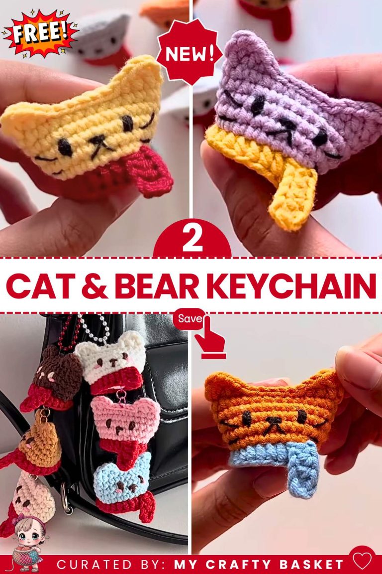 How to Crochet Cat and Bear Keychains for Winter Gifting – My Crafty Basket