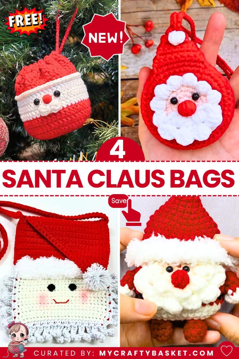 4 Free Crochet Santa Claus Bag Patterns for Gifting – My Crafty Basket