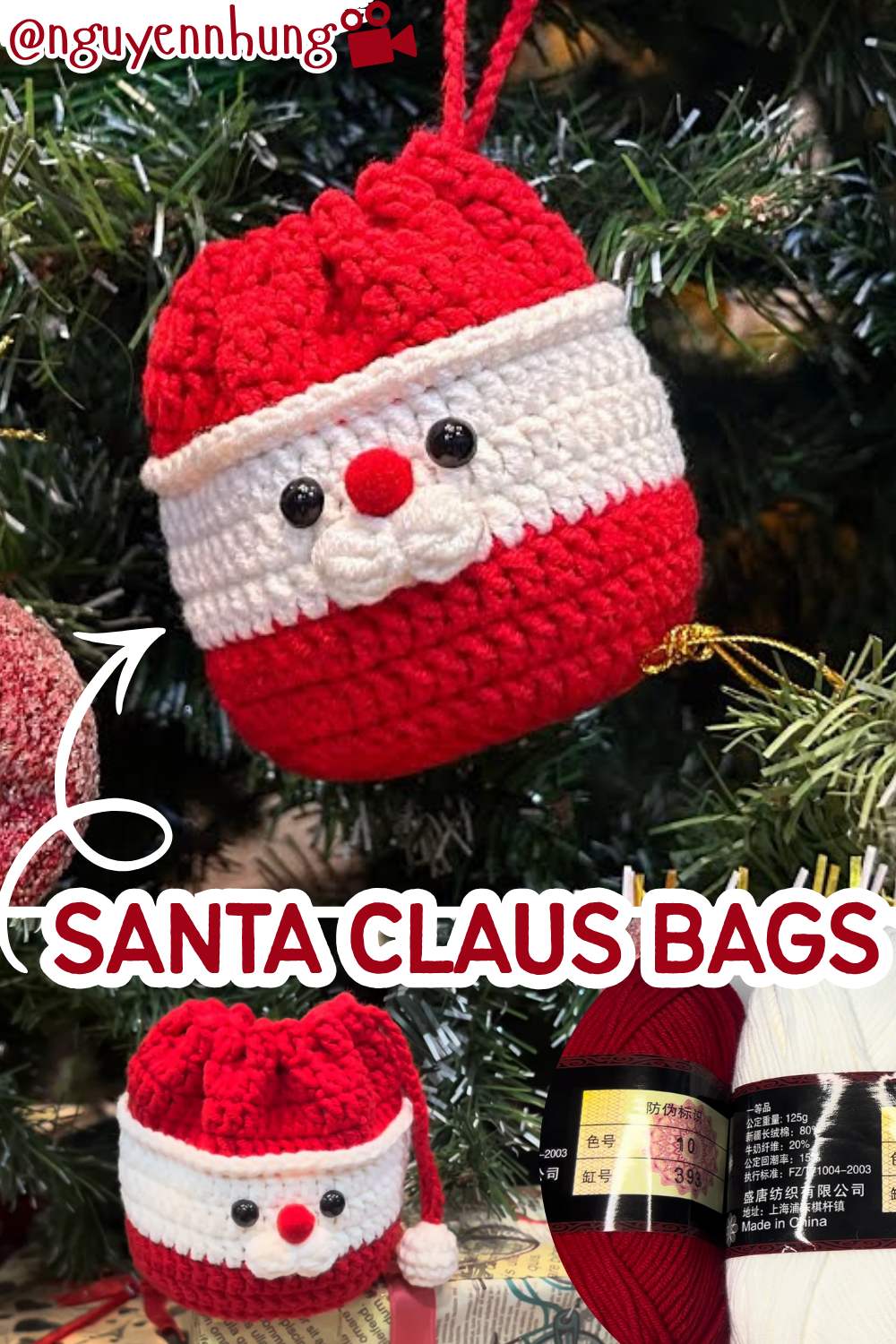 4 Free Crochet Santa Claus Bag Patterns for Gifting – My Crafty Basket