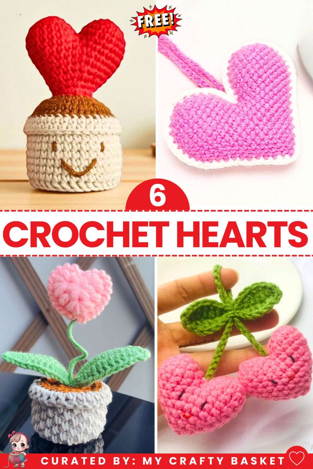 6 Free Crochet Small Heart Patterns for Gifting – My Crafty Basket
