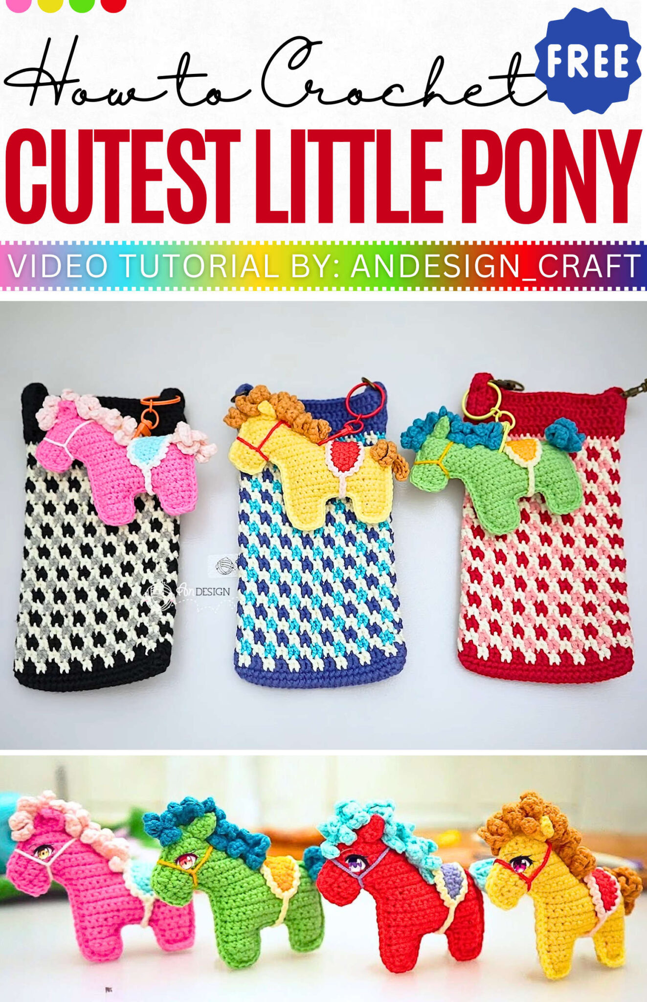 12 Free Crochet Little Pony Amigurumi Tutorials for Kids – My Crafty Basket