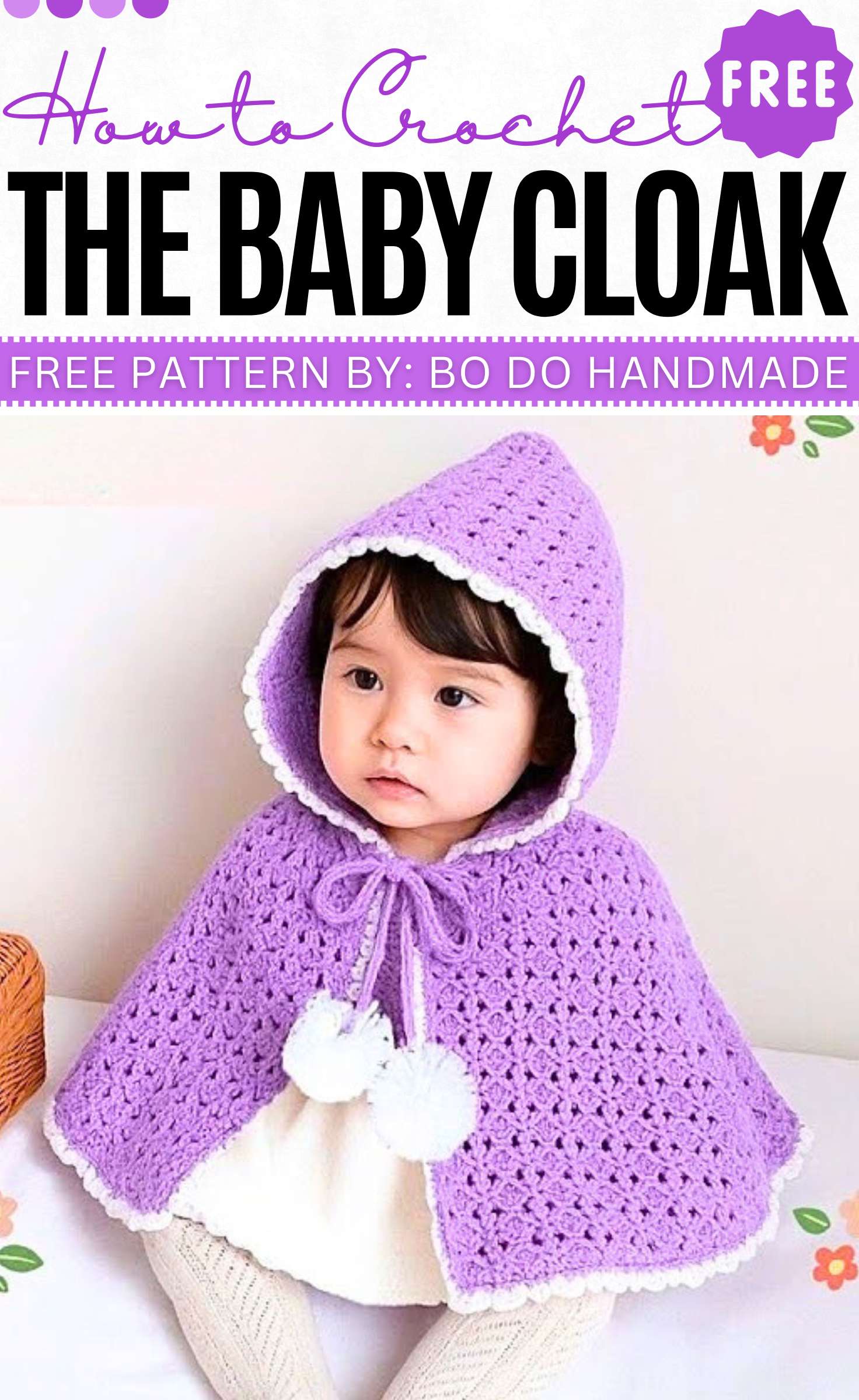 Free Crochet Baby Cloak Pattern Step by step – My Crafty Basket