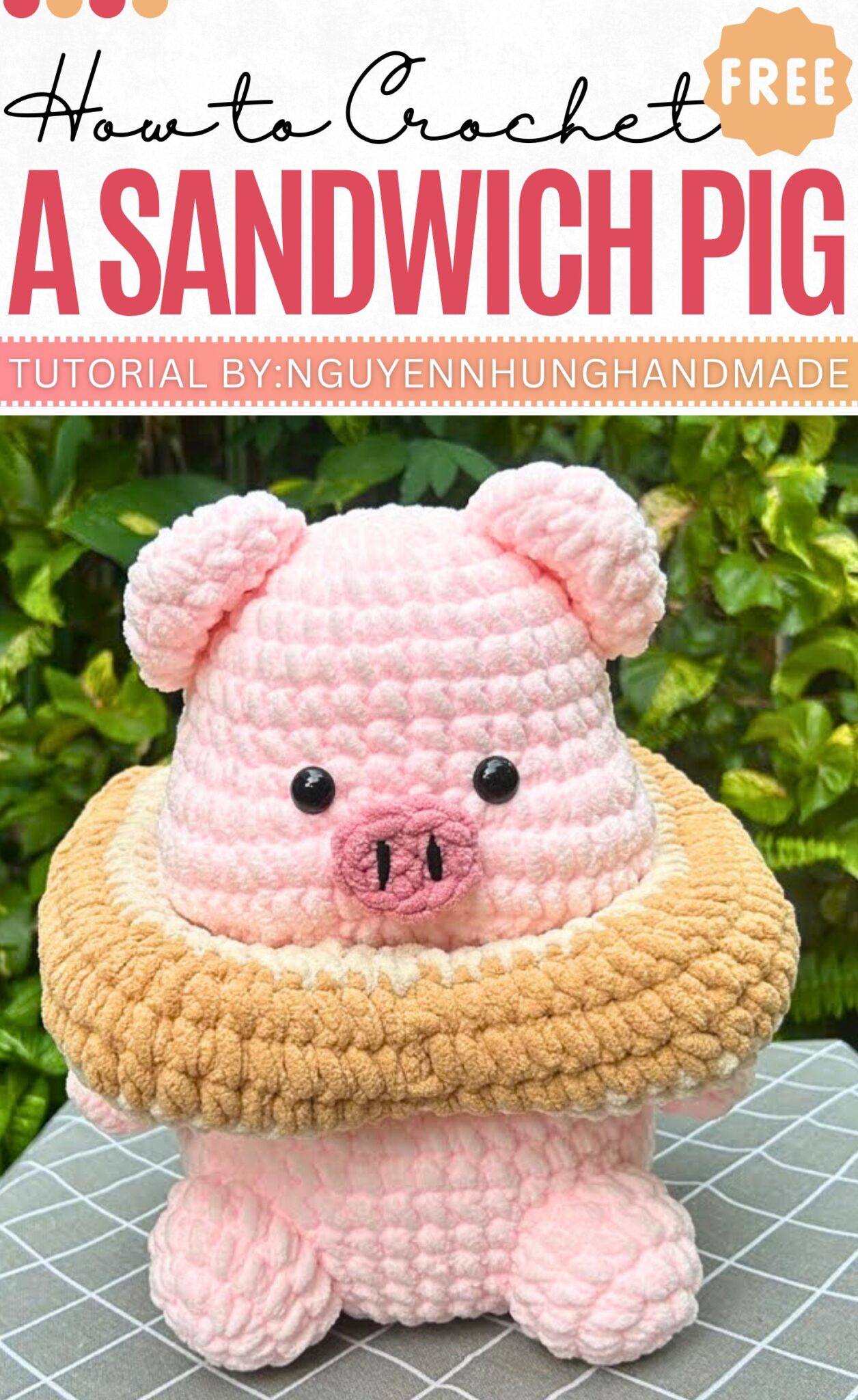16 Free Crochet Pig Plushie Patterns with Outfits – My Crafty Basket