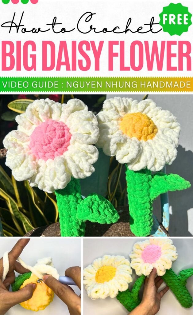 5 Free Crochet Big Flower Plushie Tutorials for Spring
