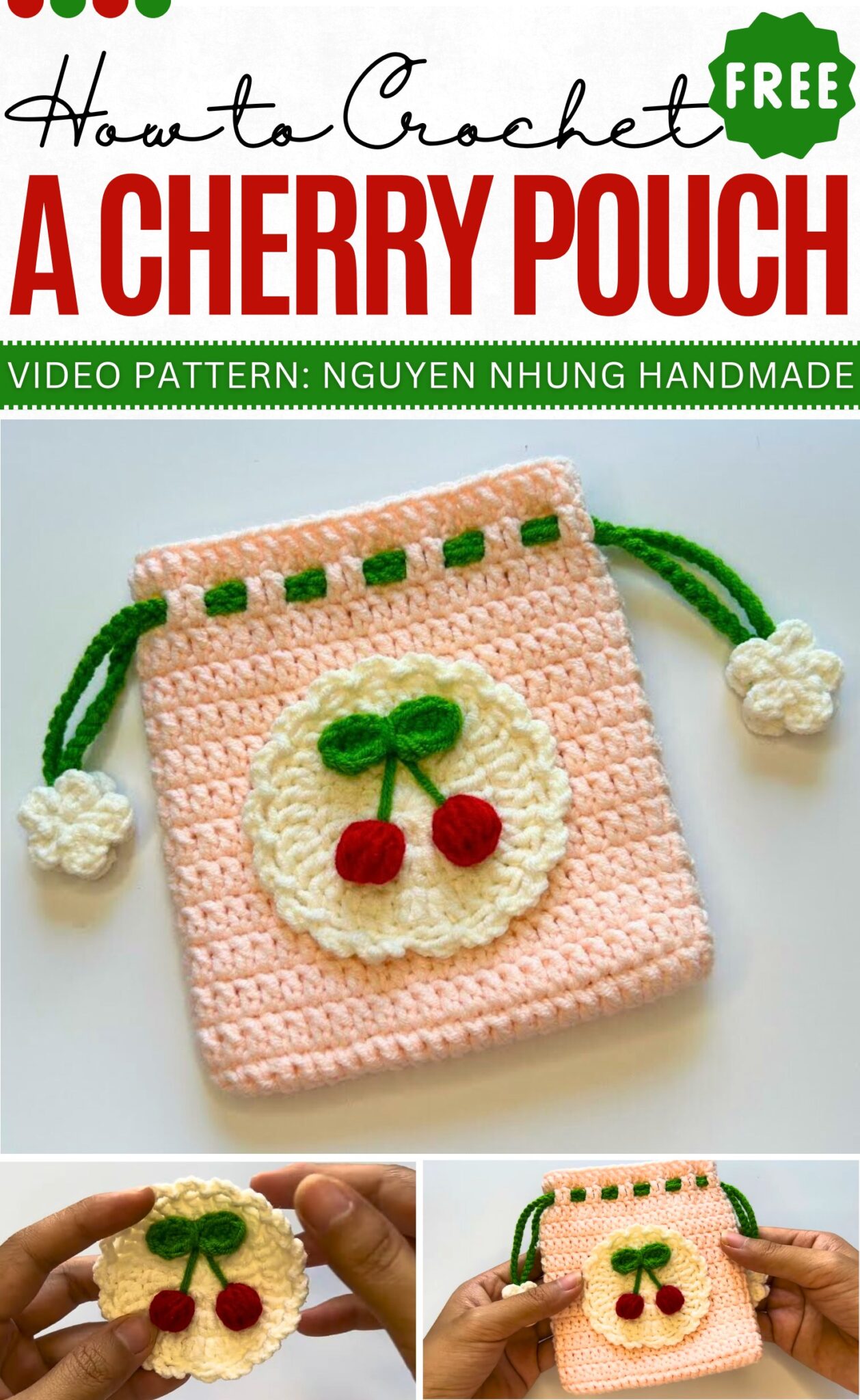 7 Free Crochet Applique Pouch Bag Patterns for Gifting