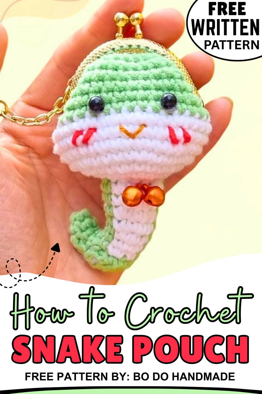Free Crochet Mini Snake Pouch for Chinese New Year