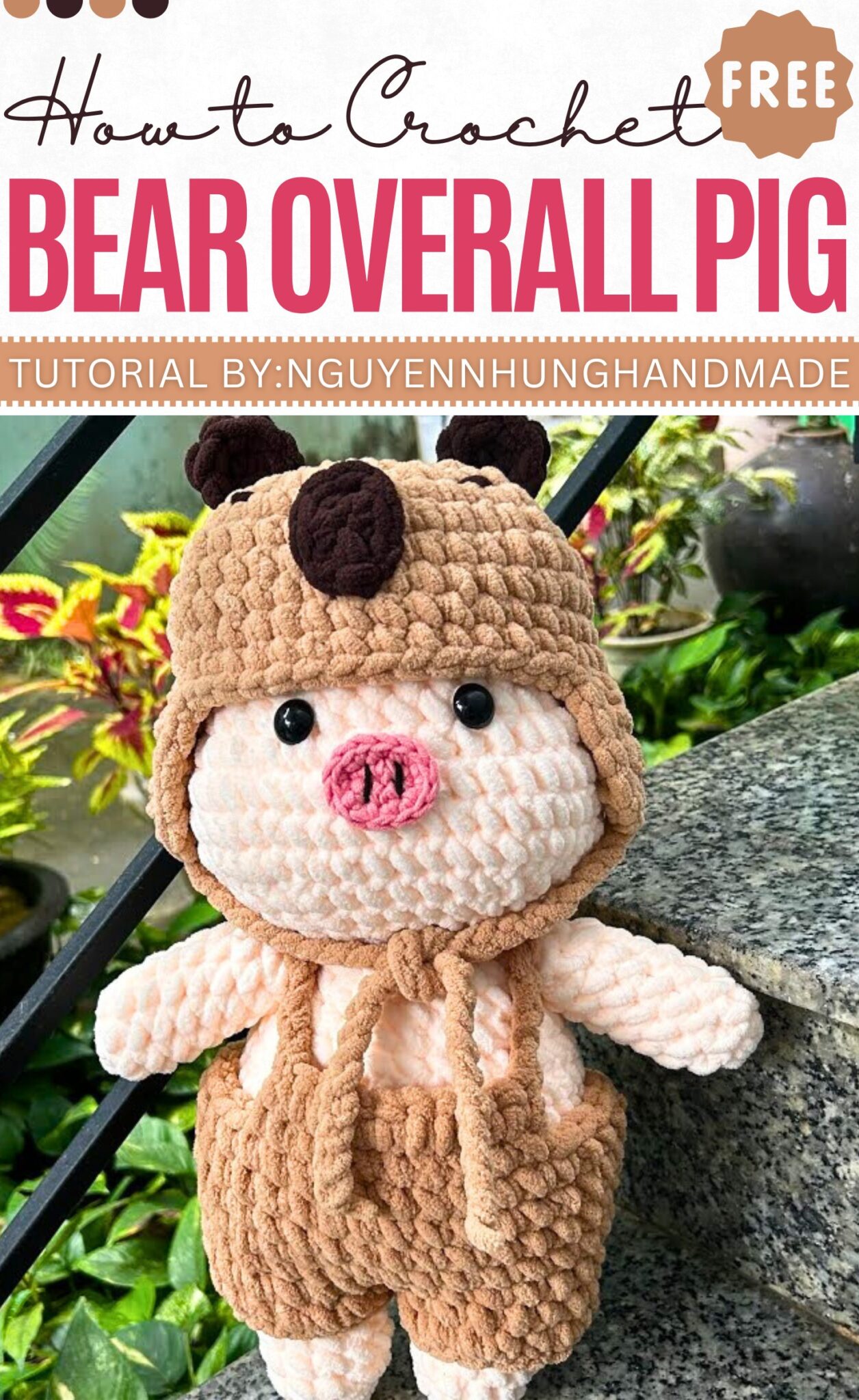 12 Free Crochet Big Pig Plushie Patterns with Outfits – My Crafty Basket