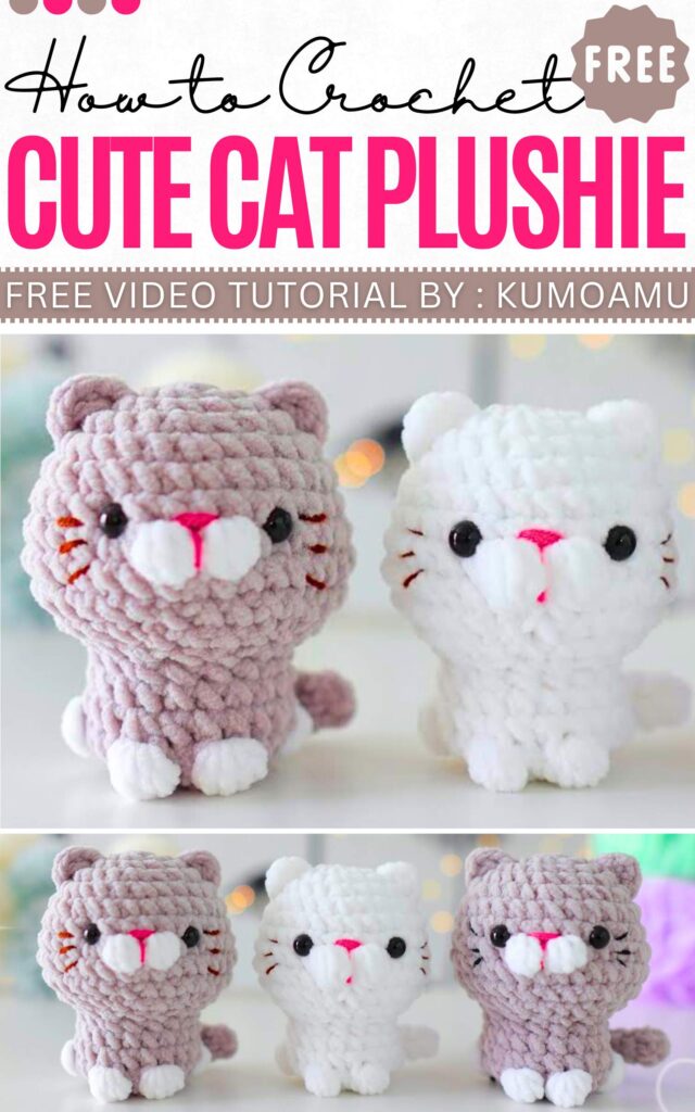 5 Free Crochet Mini Cat Plushies for Kids