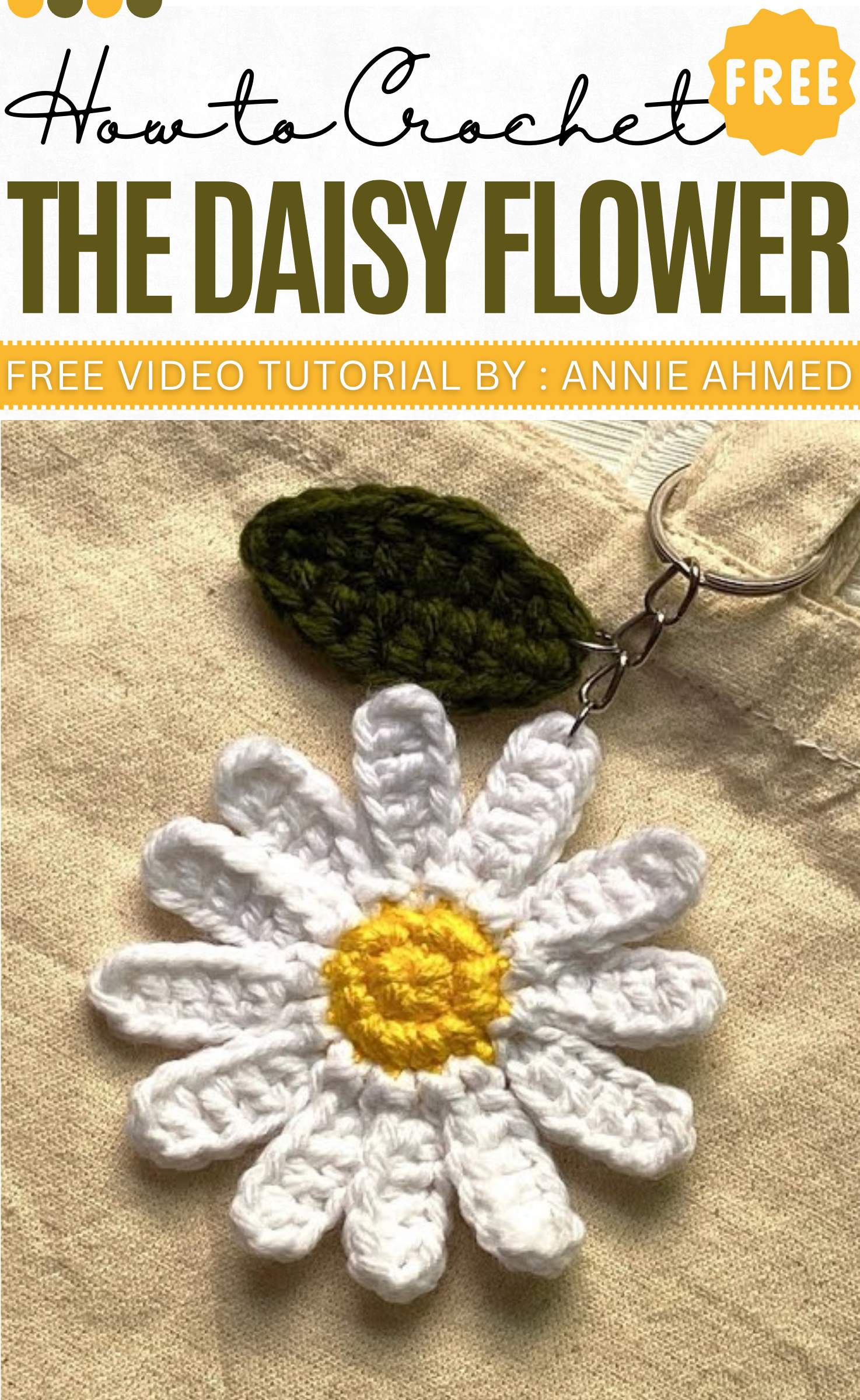 20 Free Crochet Daisy Keychain Tutorials for Spring – My Crafty Basket