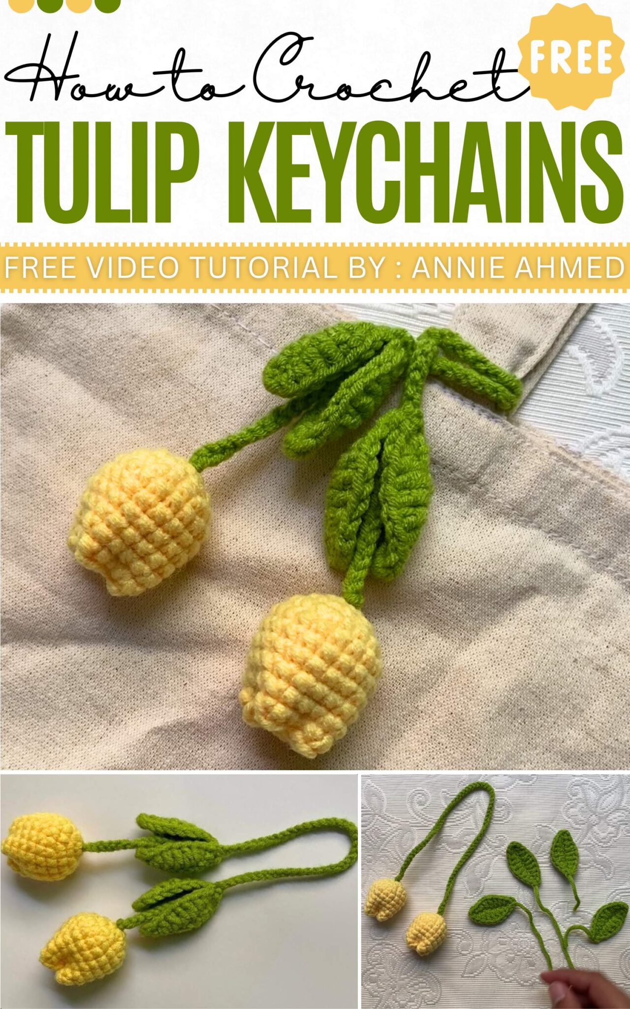 15 Free Crochet Tulip Plant and Keychains for Spring – My Crafty Basket
