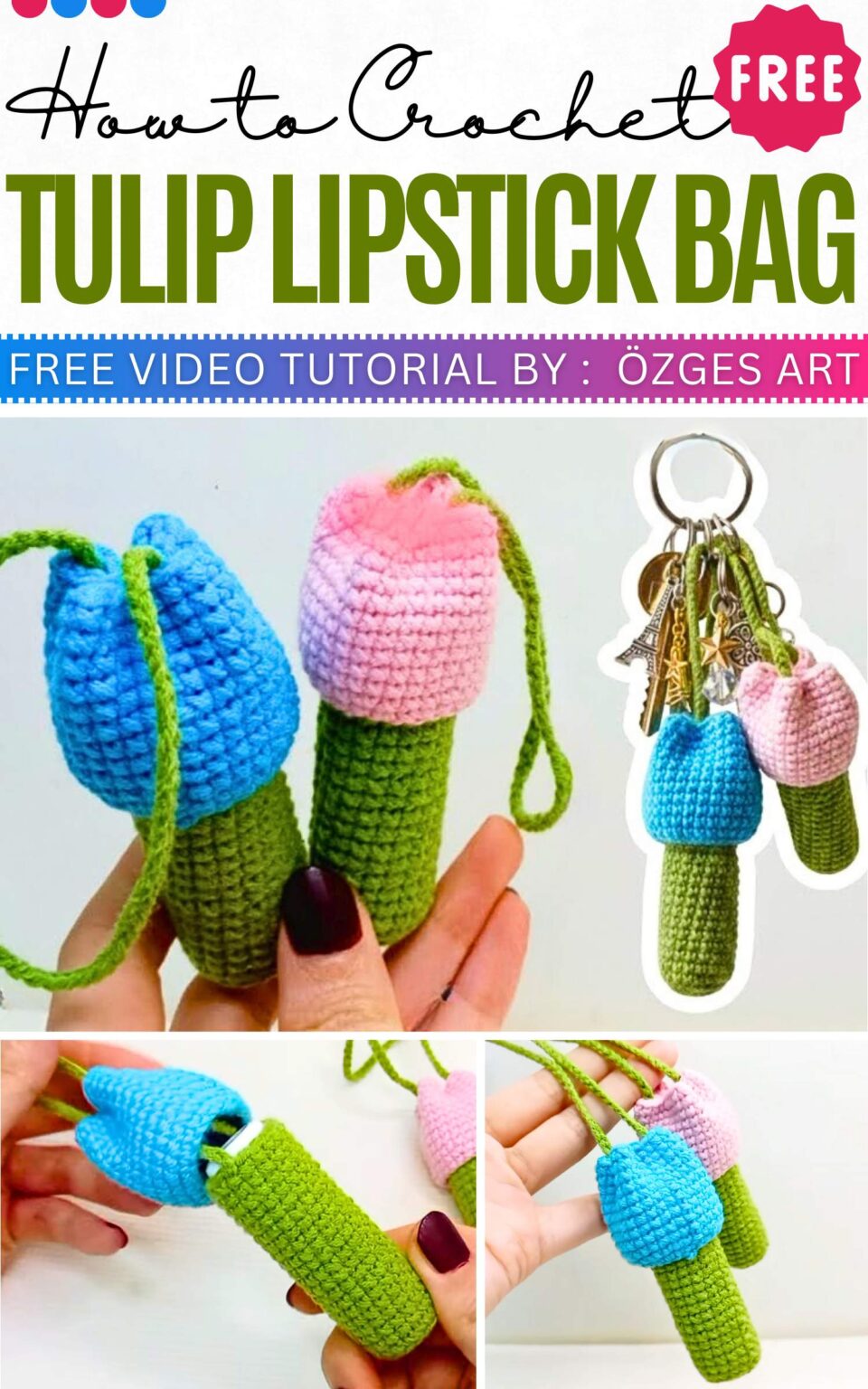 15 Free Crochet Tulip Plant and Keychains for Spring – My Crafty Basket