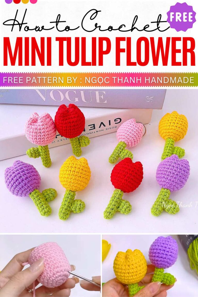 Free Crochet Mini Tulip Flower Keychain Pattern – My Crafty Basket