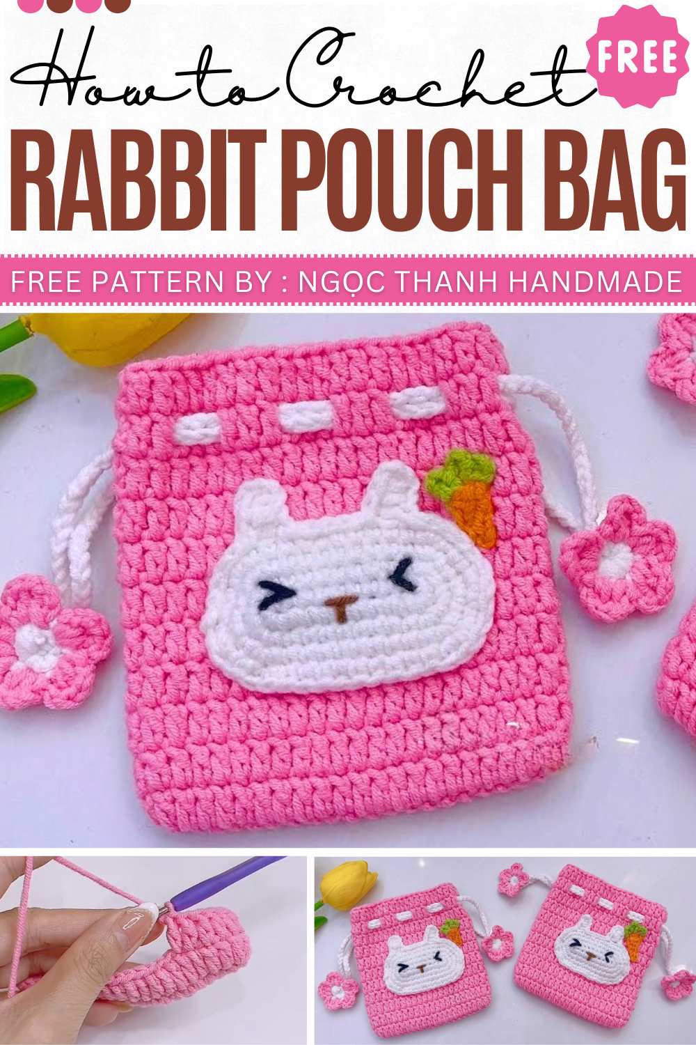 Free Crochet Rabbit Pouch Bag Pattern for Kids – My Crafty Basket